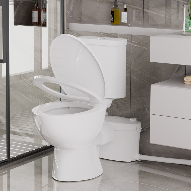 SUPERFLO Macerating Toilet System, Powerful & Durable, Upflush Toilet for Basement Macerator ...